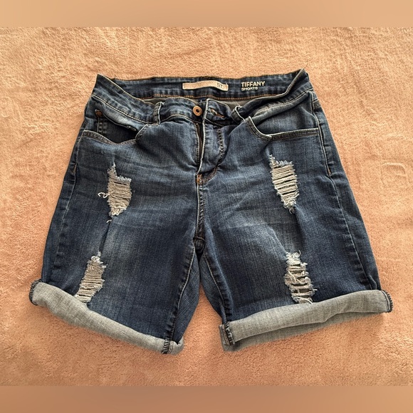 Tiffany Designs | Shorts | Tiffany Ripped Denim Shorts Indigo | Poshmark
